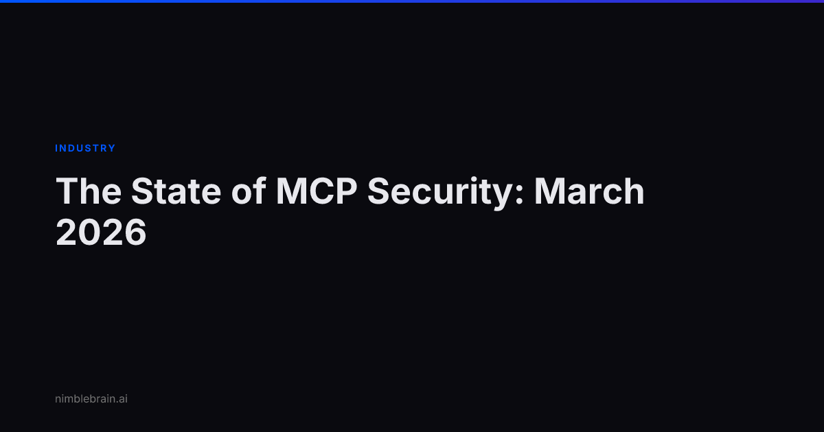 The State of MCP Security: March 2026 | NimbleBrain